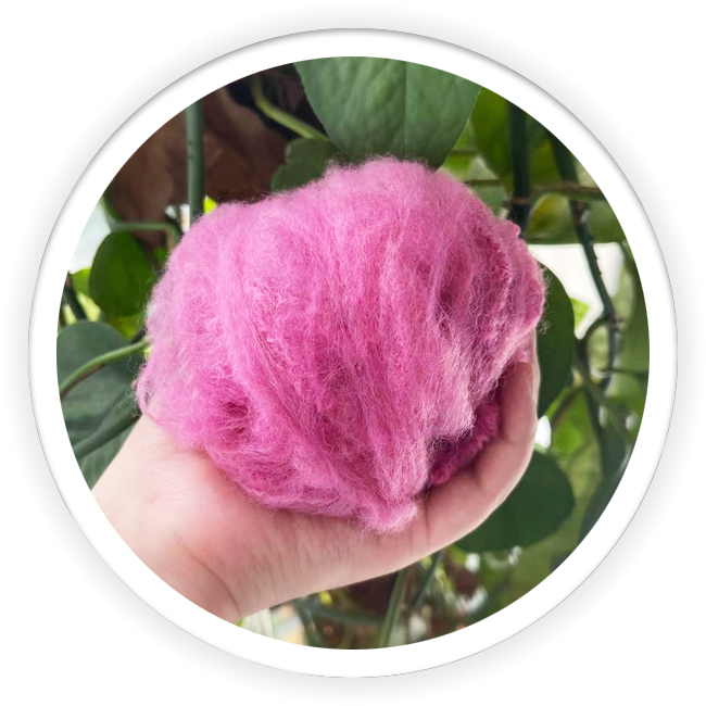 Dope Dye Polyester White Pink Fiber